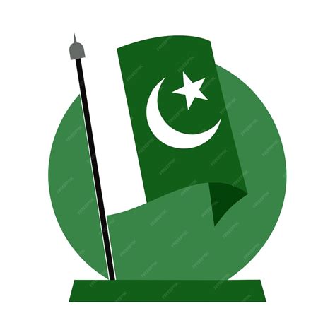 Premium Vector A Green And White Flag With A Crescent And A Star On It