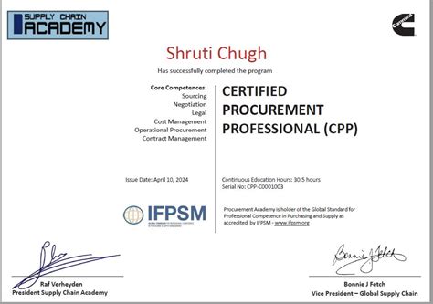 shruti c on linkedin cpp procurementexcellence certificationachievement