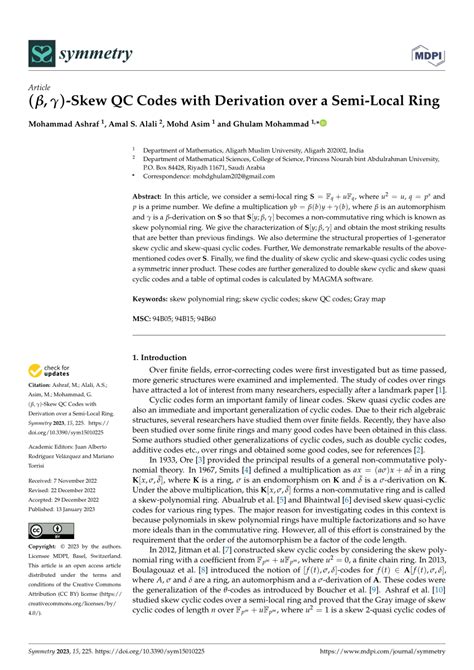 Pdf βγ Skew Qc Codes With Derivation Over A Semi Local Ring