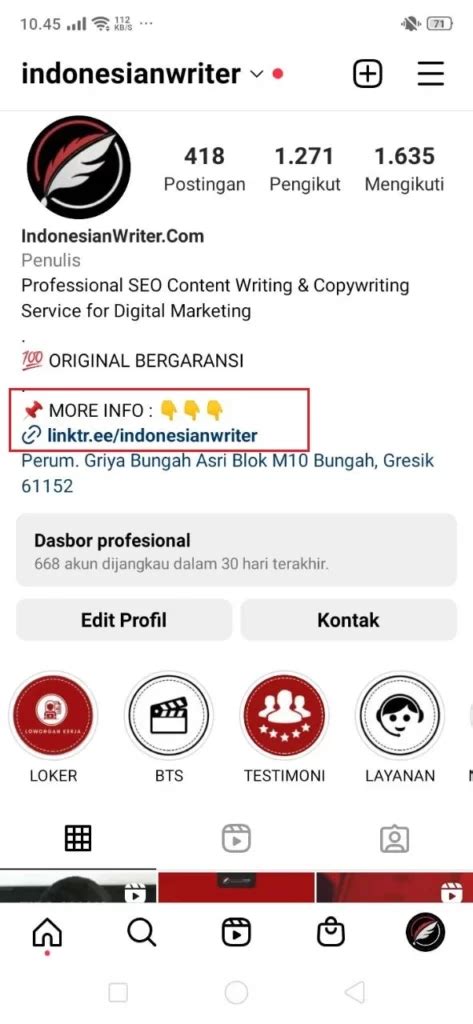 cara membuat situs web ig di bio story feeds update 2024