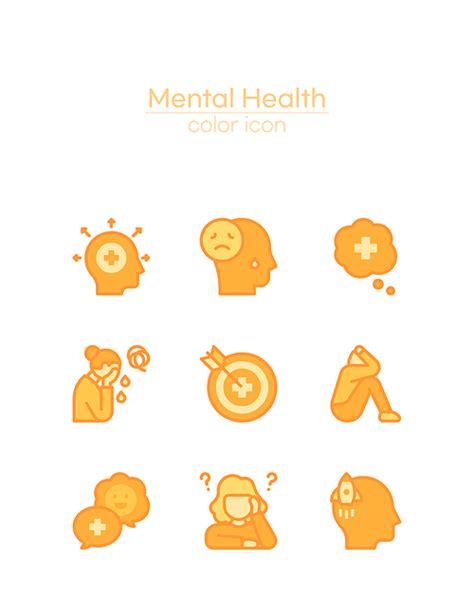 유토이미지 정신건강증상과 회복 벡터 아이콘