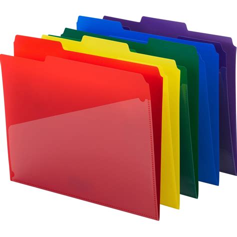 Smd10540 Smead® Poly Colored File Folders With Slash Pocket 1 3 Cut Tabs Assorted Letter