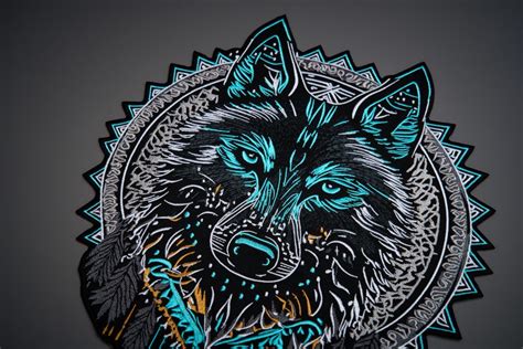 Blue Moon Wolf Large Back Patch Makemypatch