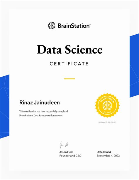 Completed Data Science Course At Brainstation Rinaz Jainudeen Posted