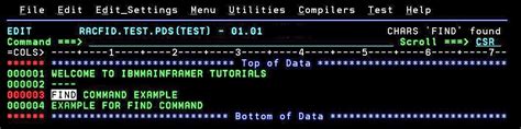 TSO ISPF Tutorial Find Command Cadcobol Br