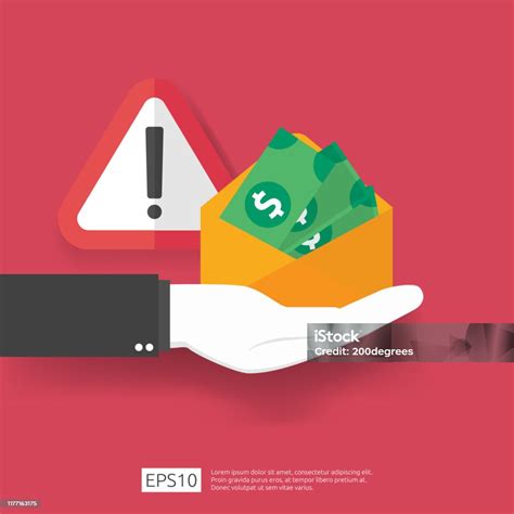 부패 방지 중지 및 부패 감소 개념 봉투및 금지 경고 표지판에 돈으로 사업 뇌물 배너 배경 및 프레젠테이션을 위한 플랫 스타일의 벡터 일러스트레이션 개념에 대한 스톡 벡터