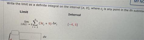 [answered] Write The Limit As A Definite Integral On The Interval A B Kunduz