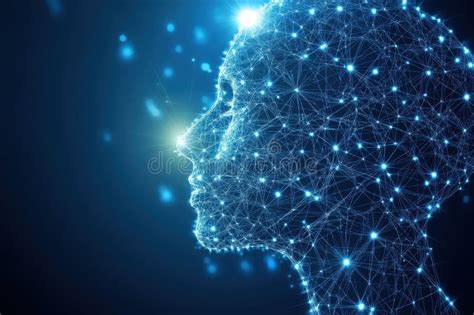 Visual Representation Of Artificial Intelligence Concept With Abstract Human Silhouette Stock