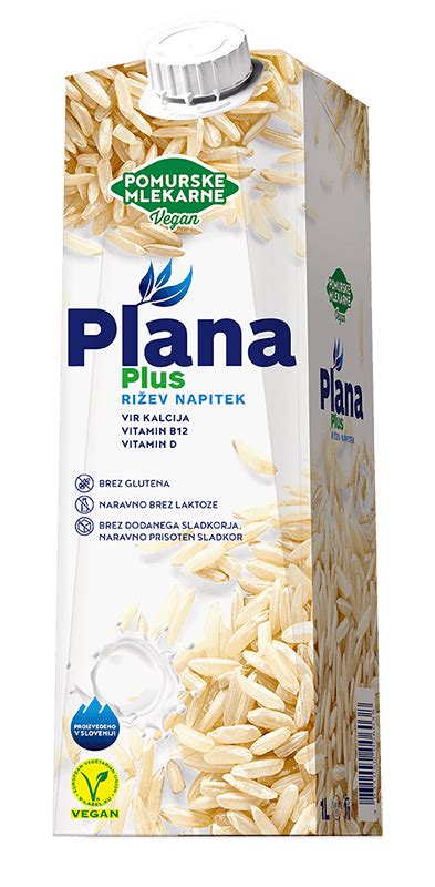 Veganski Rižev Napitek Plana Plus Pomurske Mlekarne