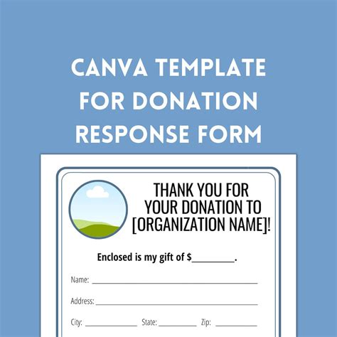 Donation Form Canva Template Editable Printable Donation Flyer Donor
