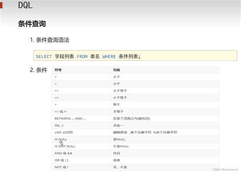 MySQL条件查询符号 mysql条件查询有哪些符号 CSDN博客