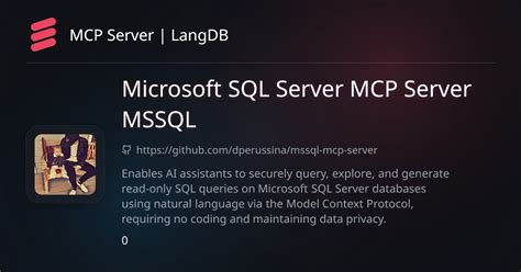Microsoft Sql Server Mcp Server Mssql Langdb