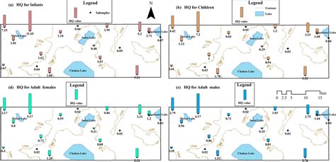 The Hq Spatial Distribution Maps Of Non Carcinogenic Health Risk For