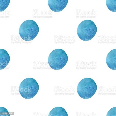 물방울 무늬가 있는 매끄러운 패턴 흰색 배경에 파란색 수채화 원을 그린 귀여운에 대한 스톡 벡터 아트 및 기타 이미지 귀여운