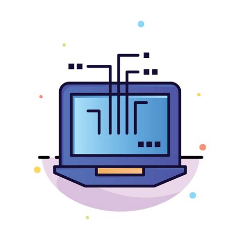 Computer Network Laptop Hardware Abstract Flat Color Icon Template