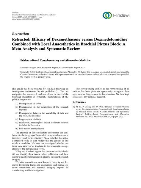 Pdf Retracted Efficacy Of Dexamethasone Versus Dexmedetomidine Combined With Local