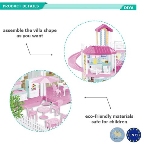 ბარბის სახლი მდიდრული ვილა დიდი ზომის სახლი ლედ განათებით სათამაშო სახლი თოჯინის სახლი