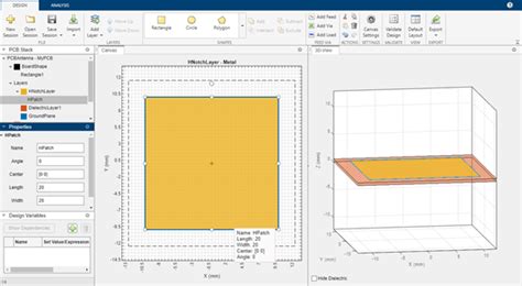 Design H Notch Patch Unit Element Matlab And Simulink