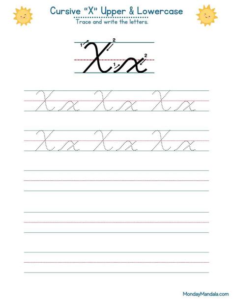 10 Cursive X Worksheets Free Letter Writing Printables
