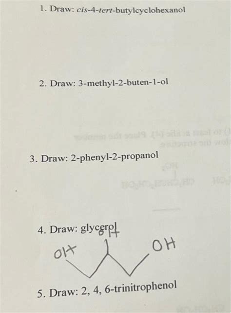 Solved 1 Draw Cis 4 Tert Butylcyclohexanol 2 Draw