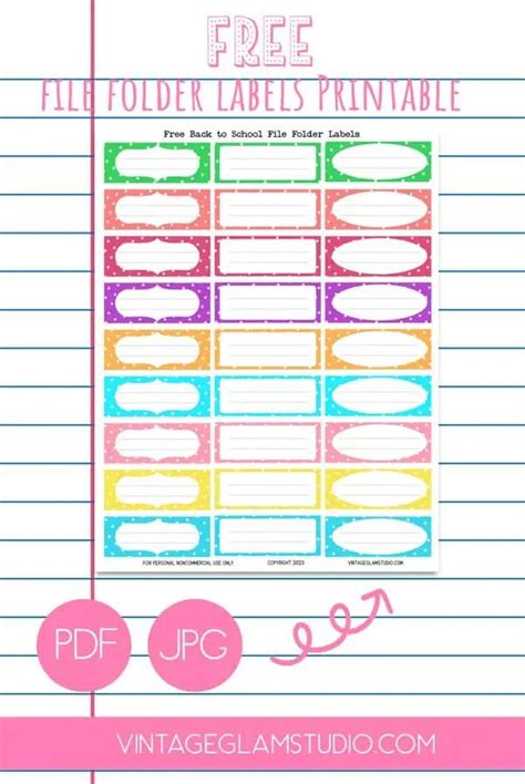 Free File Folder Labels Back To School Printables File Folder Labels Folder Labels Labels