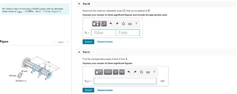 Solved Part A Determine The Maximum Allowable Torque Chegg Com