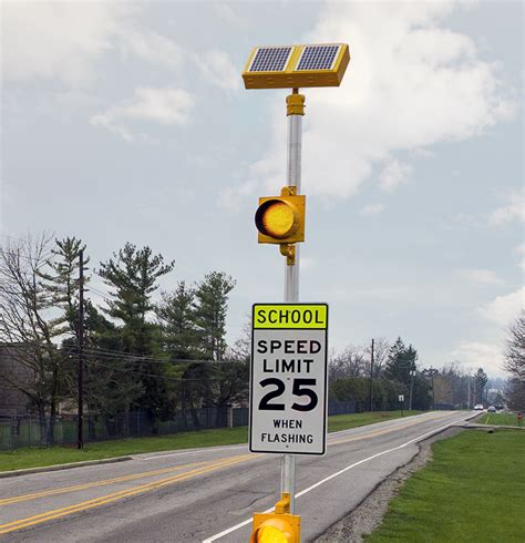 Solar School Zone Flashing Beacons And Warning Signs Carmanah