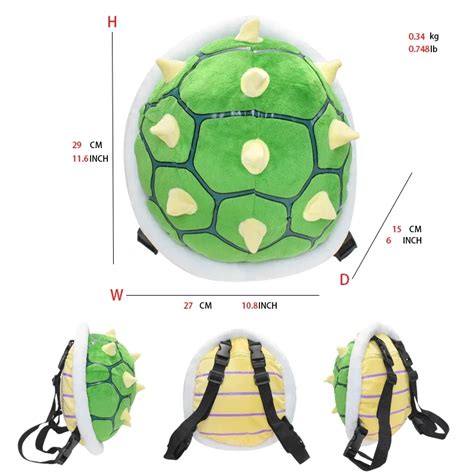 9 Styles Super Mario Plush Backpack Koopa Troopa Bowser Lemmy Yoshi Turtle Shell Stuffed Plushie