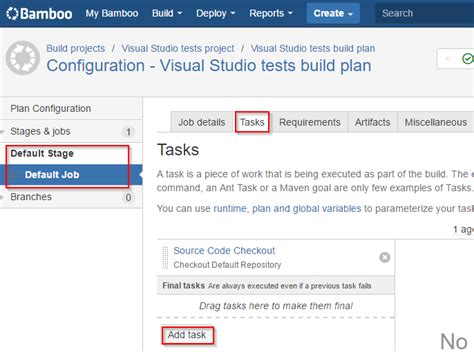 Configuring Stage Jobs In Bamboo