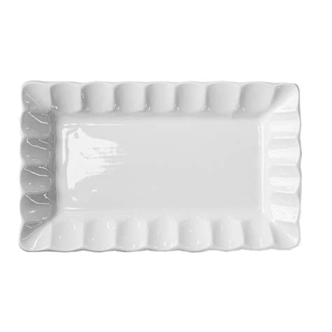 Travessa Retangular Rasa Cerâmica Branca 27cm Class Home Leroy Merlin