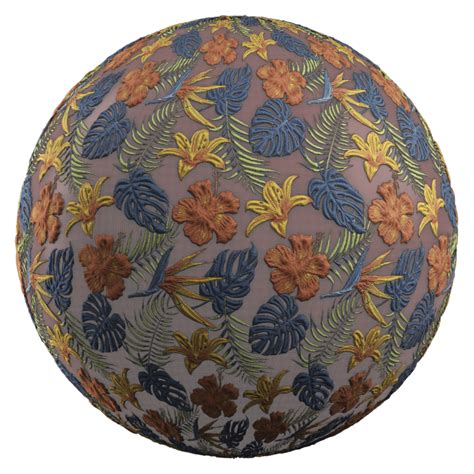 Embroidered Sheer Fabric Pbr Texture A23d