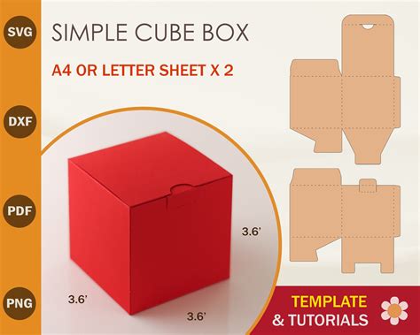 Cube Box Template Vector