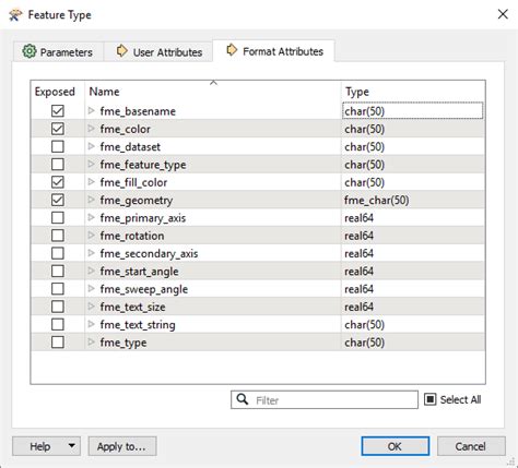 About Feature Type Attributes