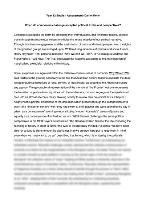 Mod C Essay English Advanced Year 12 Hsc Thinkswap