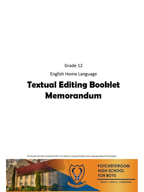 Textual Editing Memorandum Booklet Pdf Bracket Question