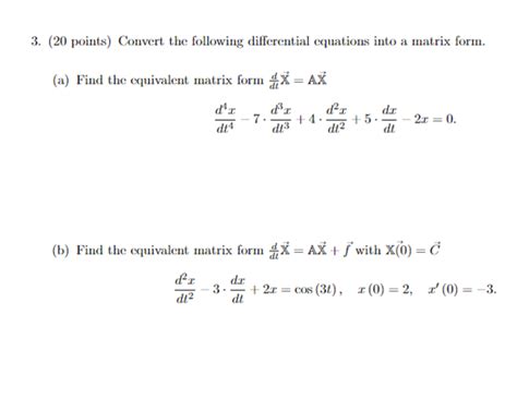 20 Points Convert The Following Differential