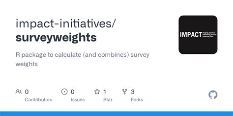 Github Impact Initiativessurveyweights R Package To Calculate And