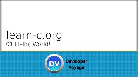 Learning C Programming With Learn 01 Hello World Youtube