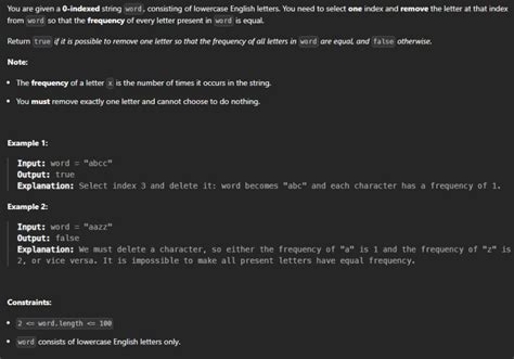 Javaleetcode 2423remove Letter To Equalize Frequency 네이버 블로그