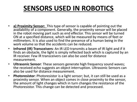 Sensors In Robotics PPTX