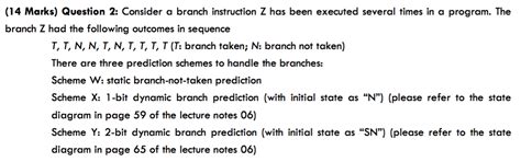 solved 14 marks question 2 consider a branch instruction