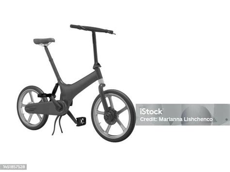 흰색 배경에 도시를 위한 검은색 전기 자전거 변압기의 3d 그림 그림자 없음 도시에 대한 스톡 사진 및 기타 이미지 도시 디지털 생성 이미지 모던 양식 Istock
