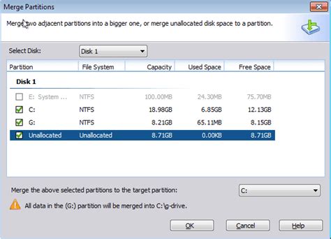 Merge Partitions And Unallocated Disk Space Directly And Easily