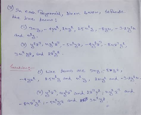 Selina Concise Class 8 Math Chapter 11 Algebraic Expressions Exercise