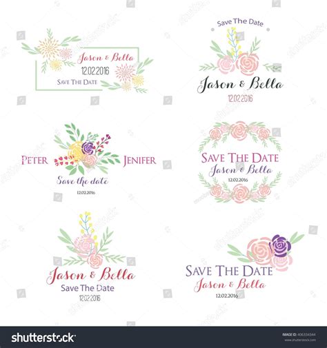 Save Date Vector Set Stock Vector Royalty Free 406334344 Shutterstock