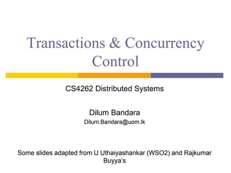 Transactions And Concurrency Control Pptx