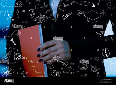 Student Or Teacher With Mathematical And Scientific Formulas Concepts