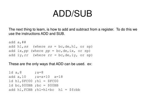 PPT Zilog Z80 CPU Assembler Syntax PowerPoint Presentation Free Download ID 1105223
