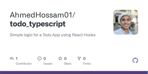 Github Ahmedhossam01todotypescript Simple Logic For A Todo App Using React Hooks