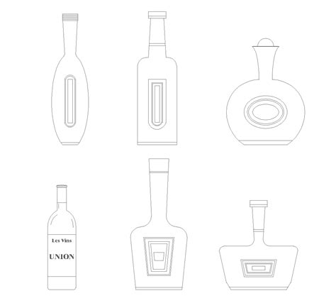 Cad Block Wine Bottle